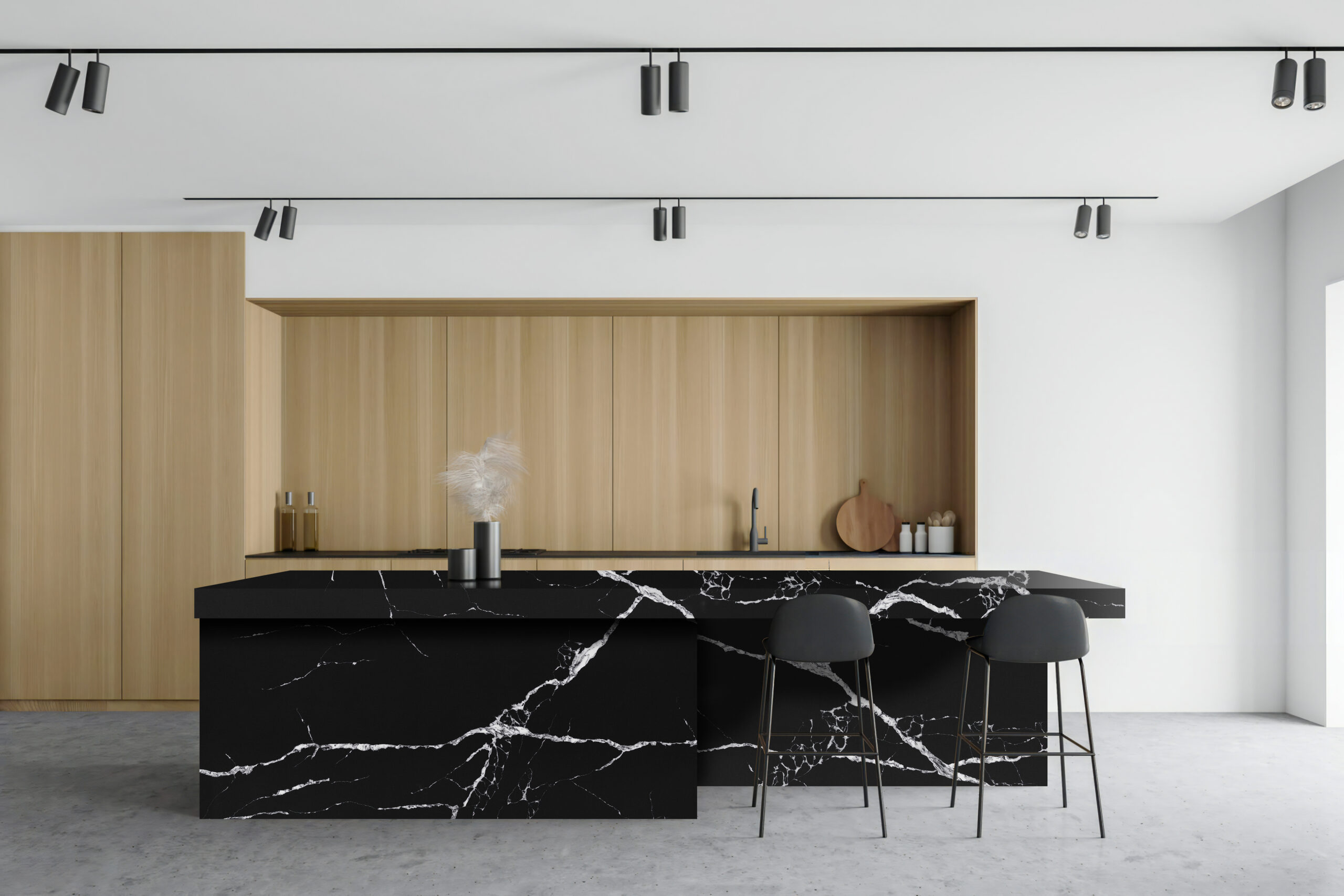 CSQ225 Calacatta Horizon Black （3500*2000mm） – Caxstone Quartz