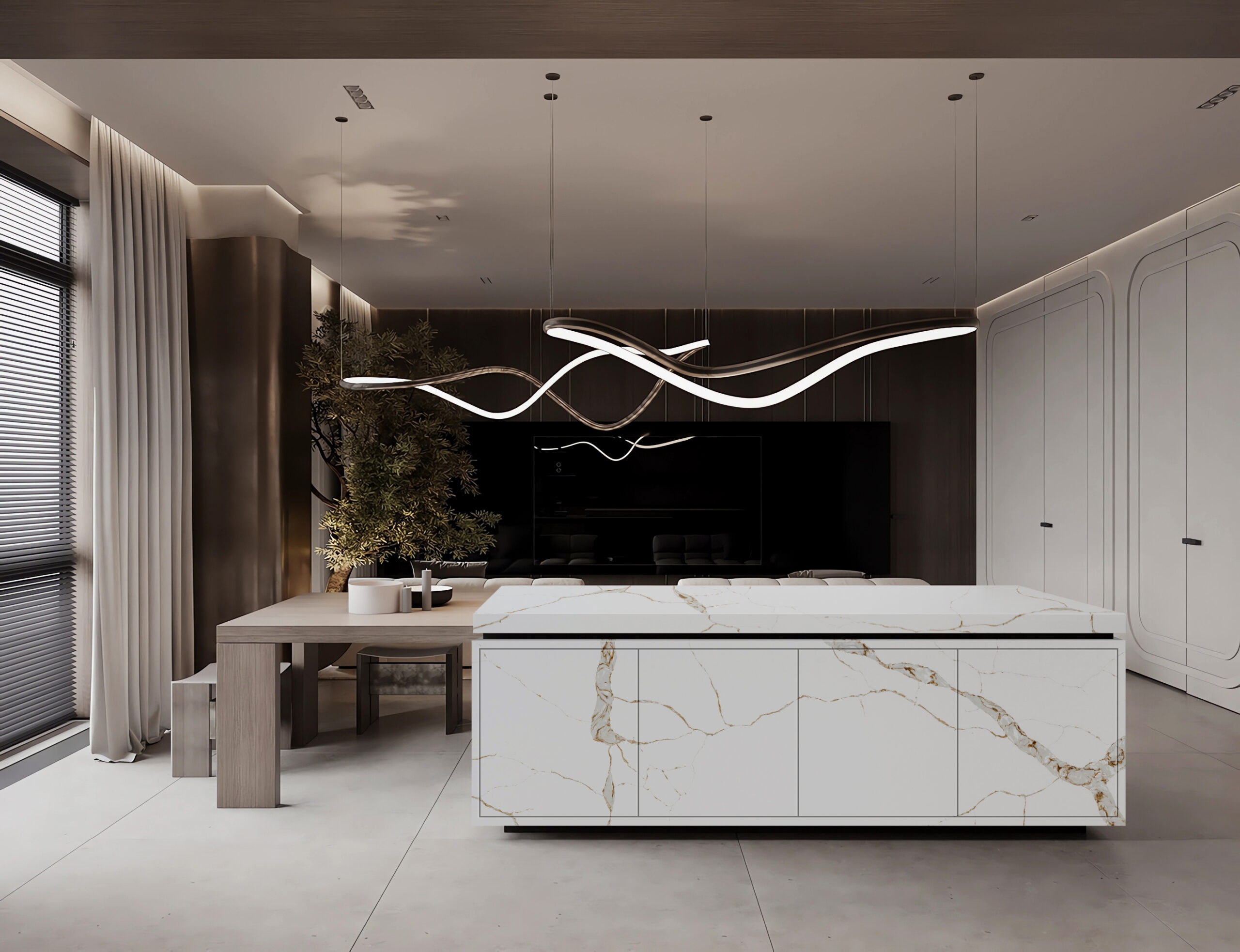 CSQ296 Statuario One Gold（3500x2000mm） – Caxstone Quartz